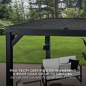 Backyard Discovery Stonebridge 12 ft. x 9 ft. 6 in. All Metal Steel Gazebo with Hard Top Steel Slant Roof