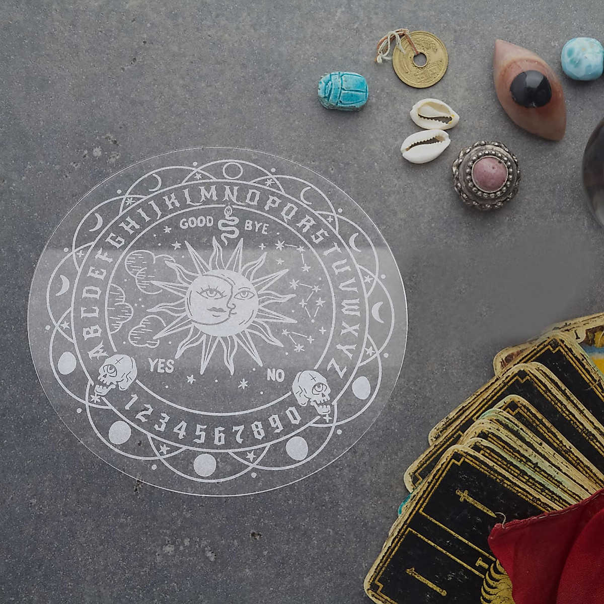 OSALADI 3pcs Pendulum Dashboard Divination Board Centerpiece Desktop Divination Board Divination Board Decorative Dowsing Divination Board Desktop Decor Divination Prop Tool Letter Acrylic