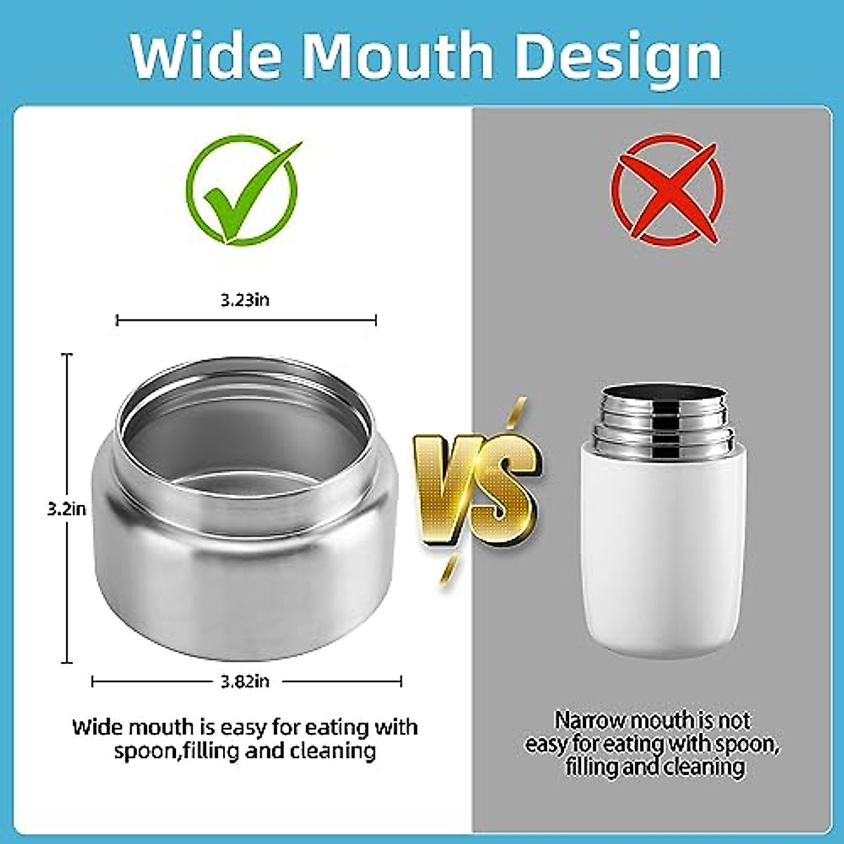 Bento Lunch Box for Kids With 8oz Soup Thermos,Leak-proof Lunch Containers with 4 Compartment,Thermos Food Jar, Food Containers for School(Blue)