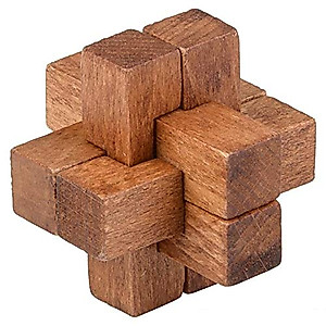 Mini Wooden Brain Teaser 3-D Puzzles 1.75” – 8 pk - Party Favors, Stocking Stuffers, Goody Bags, Classroom Prizes