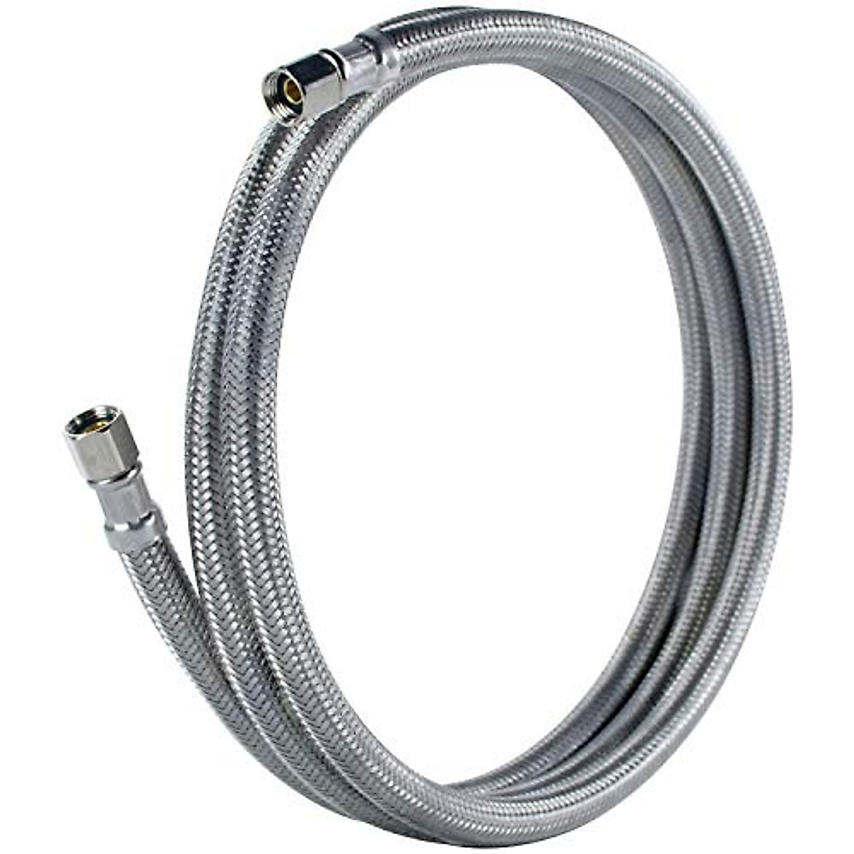 Certified Appliance Accessories Ice Maker Water Line, 5 Feet, PVC Core with Premium Braided Stainless Steel, Silver