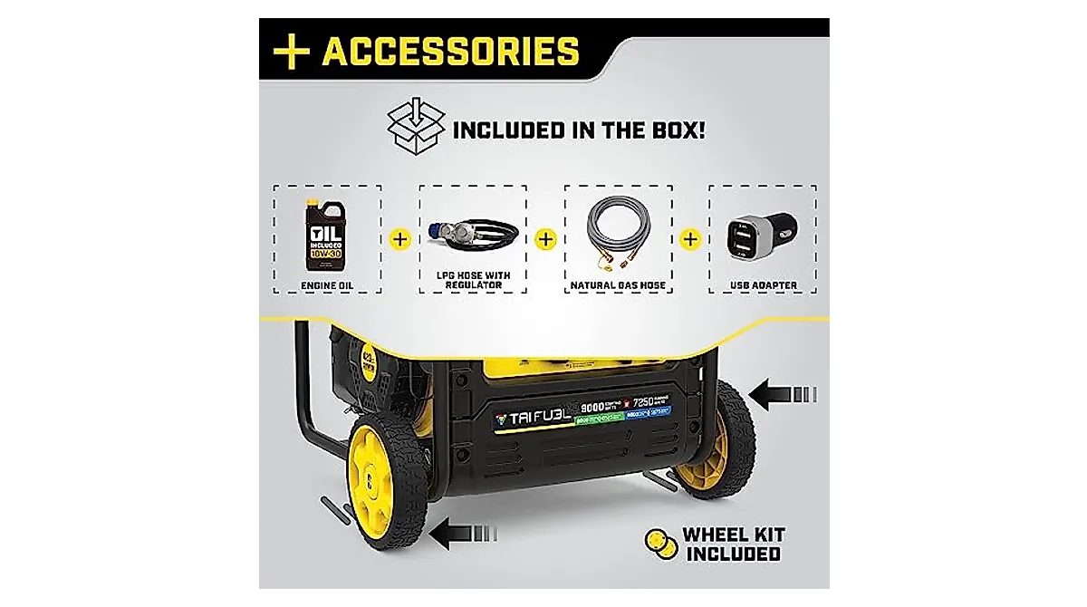 Champion Power Equipment 201176 9000-Watt Electric Start Tri-Fuel Open ...