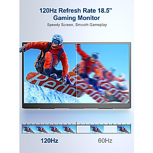 UPERFECT Portable Monitor 18.5 inch 120HZ 100% sRGB 1080P with VESA & Stand 180° Adjustable Ultra-Slim & Lightweight Frameless FHD FreeSync IPS HDR Gaming Display, Travel Second Monitor for Laptop