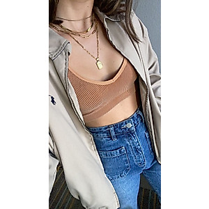 JoycuFF Dainty Layered Initial Necklaces Gift for Women, 18K Gold Plated Paperclip Chain Necklace Simple Cute Letter Pendant Initial M Choker Necklace Gold Layered Necklaces for Women