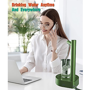 Green Portable Desktop Water Pump for 5 Gallon Bottle - Bedside Dispenser for Home, Office, Outdoor