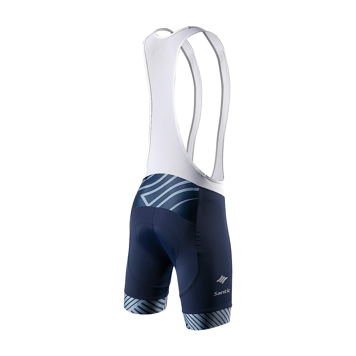 Santic Mens Cycling Bib Shorts Padded Cycle Bib Tights Mens Padded Biking Shorts Breathable Lightweight Navy L