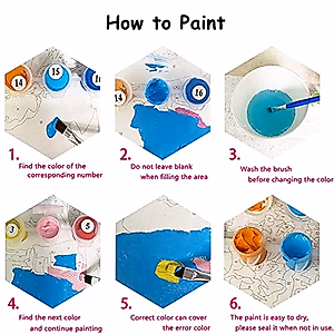 GemZono 4 Pack Paint by Numbers for Adults Without Frame, DIY Oil Painting Set for Beginner, Scenery Canvas for Home Wall Decor Arts (12X16 inch/ 30X40cm)