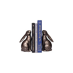 Creative Co-Op Bronze Resin Bunny Shaped (Set of 2 Pieces) Bookends, 2 Count