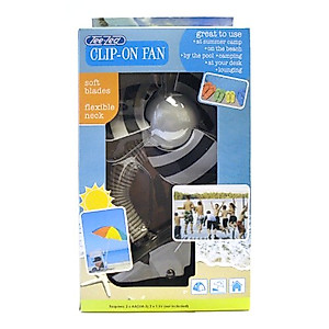 Dreambaby Portable Clip-on Baby Stroller Fan - with Soft Foam Fins - Perfect for Strollers, Cribs, Wheelchairs, Beach, Camping & Pool - Silver/Black - Model T02