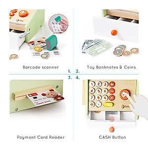 Classic World Cash Register Wooden Pretend Play Counting Toy for Kids Baby Gift