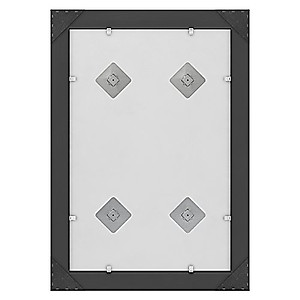 Delta Wall Mount 21 in. x 28 in. Small S1) Rectangular Framed Float Mounting Bathroom Mirror in Matte Black with Standard Glass