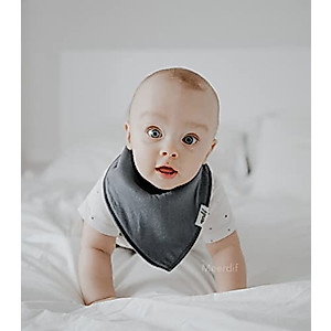 Meerdif 100% Organic Cotton Neutral Solid 10-Pack Baby Drool Bandana Bibs for Boys and Girls, Unisex Plain Colors for Teething and Drooling.