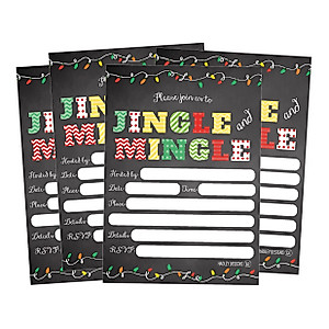 25 Jingle And Mingle Invitations For Christmas Party Invitations - Holiday Party Invitations Christmas Party Invites Adults, Winter Birthday Invitations Christmas Open House Invitations Xmas Party