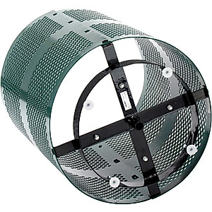 Global Industrial 36 Gallon Deluxe Thermoplastic Perforated Receptacle w/Dome & Base, Green