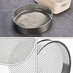 Soil Sieve Stainless Steel Riddle Sieve Set Garden Potting Sieve, 12" Diameter, with 5 Interchangeable Filter Mesh Sizes 3,6,9,10,12mm and Shovel