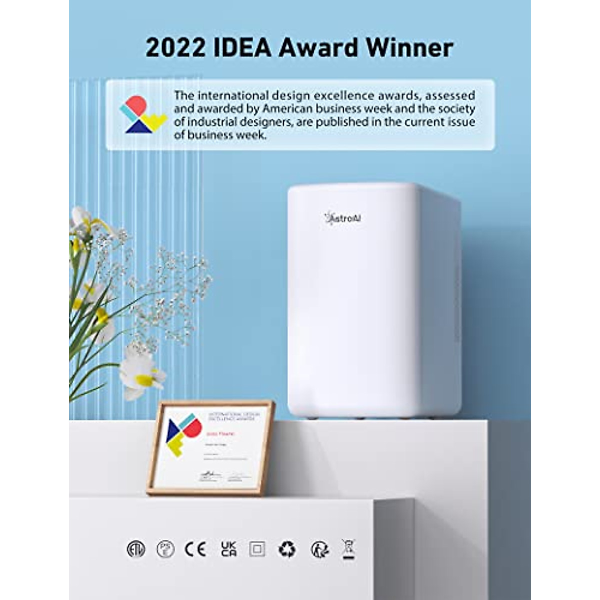 AstroAI Mini Fridge 2.0, 6 Liter/8 Cans Skincare Fridge 110V AC/ 12V DC Portable Thermoelectric Cooler and Warmer Refrigerators for Bedroom, Beverage, Cosmetics (Pearl)