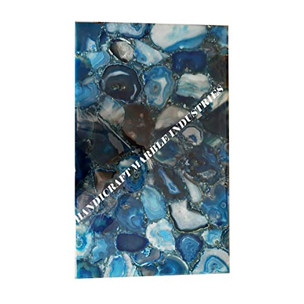 Blue Agate Stone Rectangular Slab for Kitchen & Bar, Blue Agate Stone Countertop 24" x 12" Inch, Blue Agate Stone Rectangular Dining & Meeting Room Table Top, Piece Of Conversation, Family Heir Loom