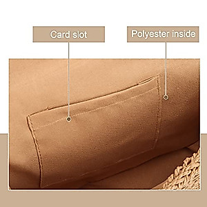 Freie Liebe Straw-Bag for Women Summer Woven Beach Bag Crossbody Purse Shoulder Handbag