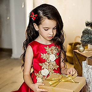 Christmas Clips Kit Toddler Girls Xmas Holiday Hair Bows Barrettes Bulk Kids Glitter Santa Antler Gingerbread Bowknot Hair Pins Cute Costume Accessories Little Baby Girls New Year Favor Gifts