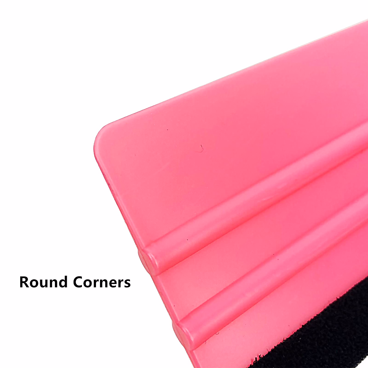 Umaki 2Piece Plastic Vinyl Scraper Car Tint Film Tools Decal Applicator with Micro Fiber Felt, Scratchless Durable Plastic Squeegee for Craft Adhesive Vinyl, Automotive Vinyl Film Wrap Graphic, Pink
