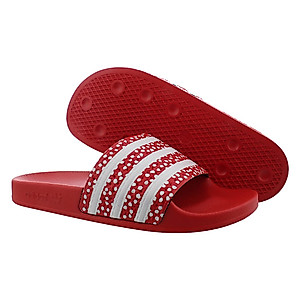 adidas adilette Footwear White/Vivid Red/Footwear White 5 B (M)