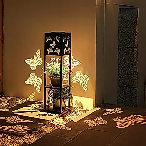 AVEKI Solar Garden Lights, Butterfly Pattern Solar Pathway Lights Waterproof Landscape Lighting Flower Plant Stand for Patio Lawn Path Backyard Decoration (Butterfly)