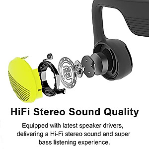 RR SPORTS Open Ear Air Conduction Headphones, Bluetooth 5.2 Wireless Headphones with Built-in Mic, 24 Hours Playtime Sweat Resistant Sport Headset for Running, Cycling, Driving (Grey & Green)