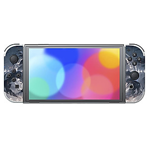 PlayVital Full Set Protective Stickers for Nintendo Switch OLED Model, Customized Vinyl Decal Skins for Switch OLED Console & Joycon & Dock & Grip - Runecaster