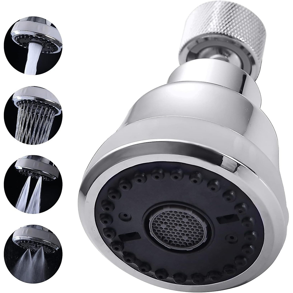 4 Spray Modes Faucet Aerator,360 Degree Faucet Sprayer Attachment,Big Angle Kitchen Faucet Aerator,Swivel Faucet Extender,Sink Sprayer Attachment for faucet,55/64 inch Female Thread (Chrome)