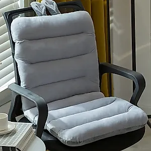 Chair Cushion for Office Chair, Desk Chair Cushion for Long Sitting, Conjoined Extra Large Seat Cushion for Office Chair for Butt and Back Support, Soft Crystal Velvet Chair Pads Non Slip Grey