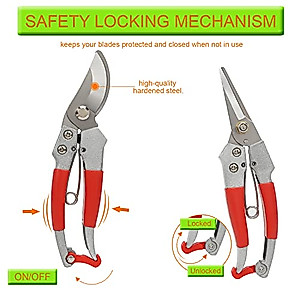 JOYFUL&HOPEFUL Pruning Shears Pack of 2, Garden Shears Pruners with Precision Blades for Gardening,Trimming Plant Tree Flower