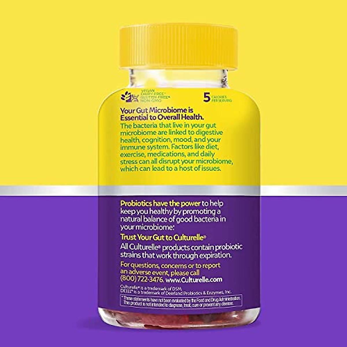 Culturelle Daily Probiotic Gummies for Women & Men, Berry Flavor, 52 Count, Naturally-Sourced Daily Probiotic + Prebiotic for Digestive Health, Non-GMO & Vegan