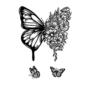 5X2Y Tattoo Tech, Long Lasting Temporary Tattoos, Last 1-2 Weeks, Waterproof, Semi Permanent Tattoo, Realistic look, No Adhesive, No reflection (Butterfly)