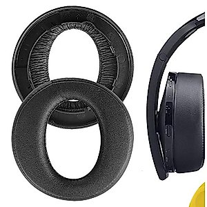 Geekria QuickFit Protein Leather Ear Pads Replacement for Sony Playstation Platinum Wireless Headset, PS4 Platinum Wireless Headphones Earpads, Headset Ear Cushion Repair Parts (Black)