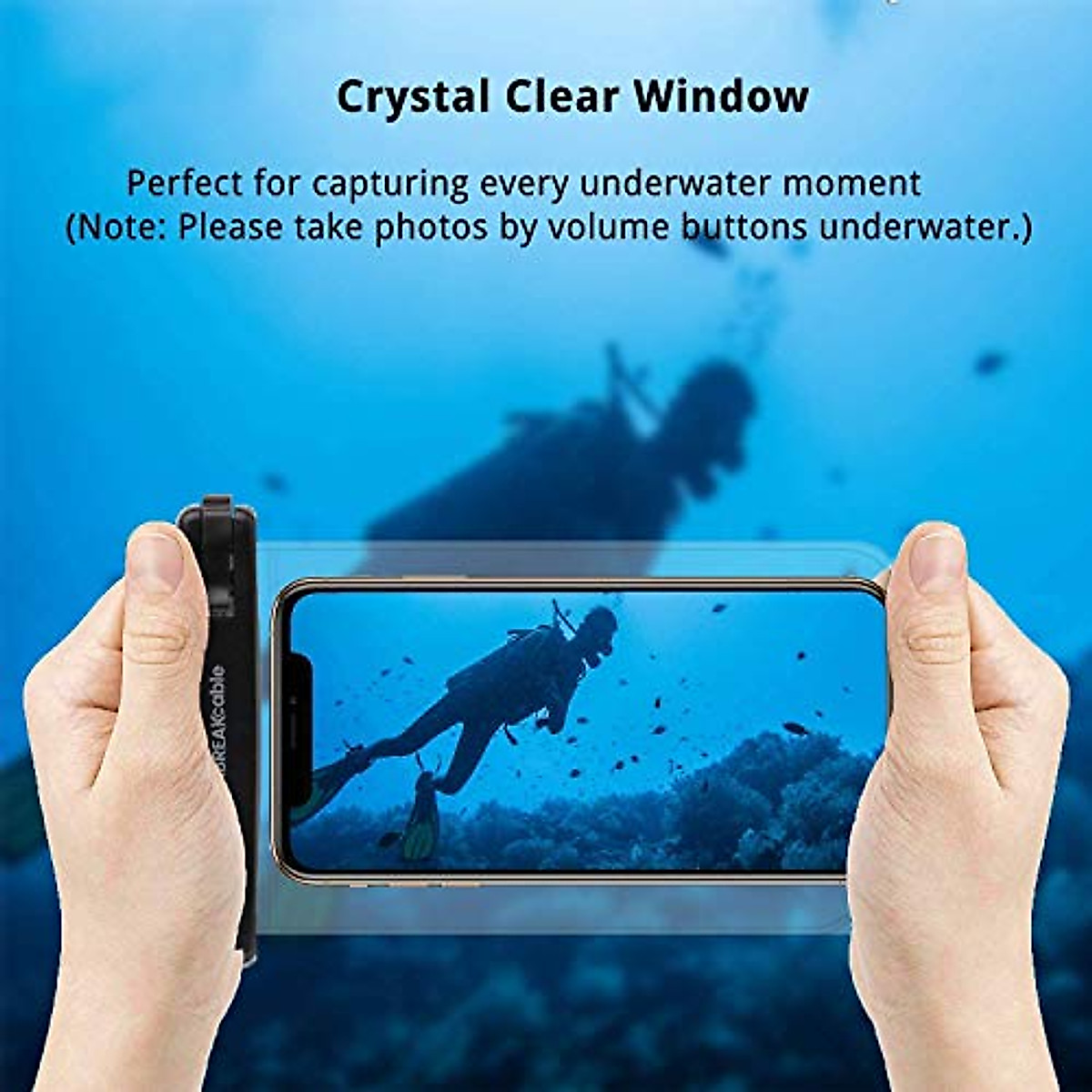 UNBREAKcable Waterproof Underwater Mobile Phone Case - [Pack of 2] 7.0 Inch IPX8 Waterproof Mobile Phone Case for Swimming, Bathing for iPhone 14 13 12 11 Pro Max Mini, XS X XR SE 8 7 6 Samsung & More