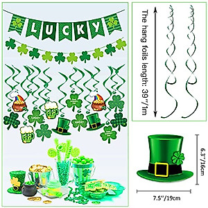 St. Patrick’s Day Banner Party Decorations - 57Pcs Shamrock Garland St Patrick’s Day Decorations Irish Party Decor Spring Holiday Accessory Wall Decorations with Lucky Banner