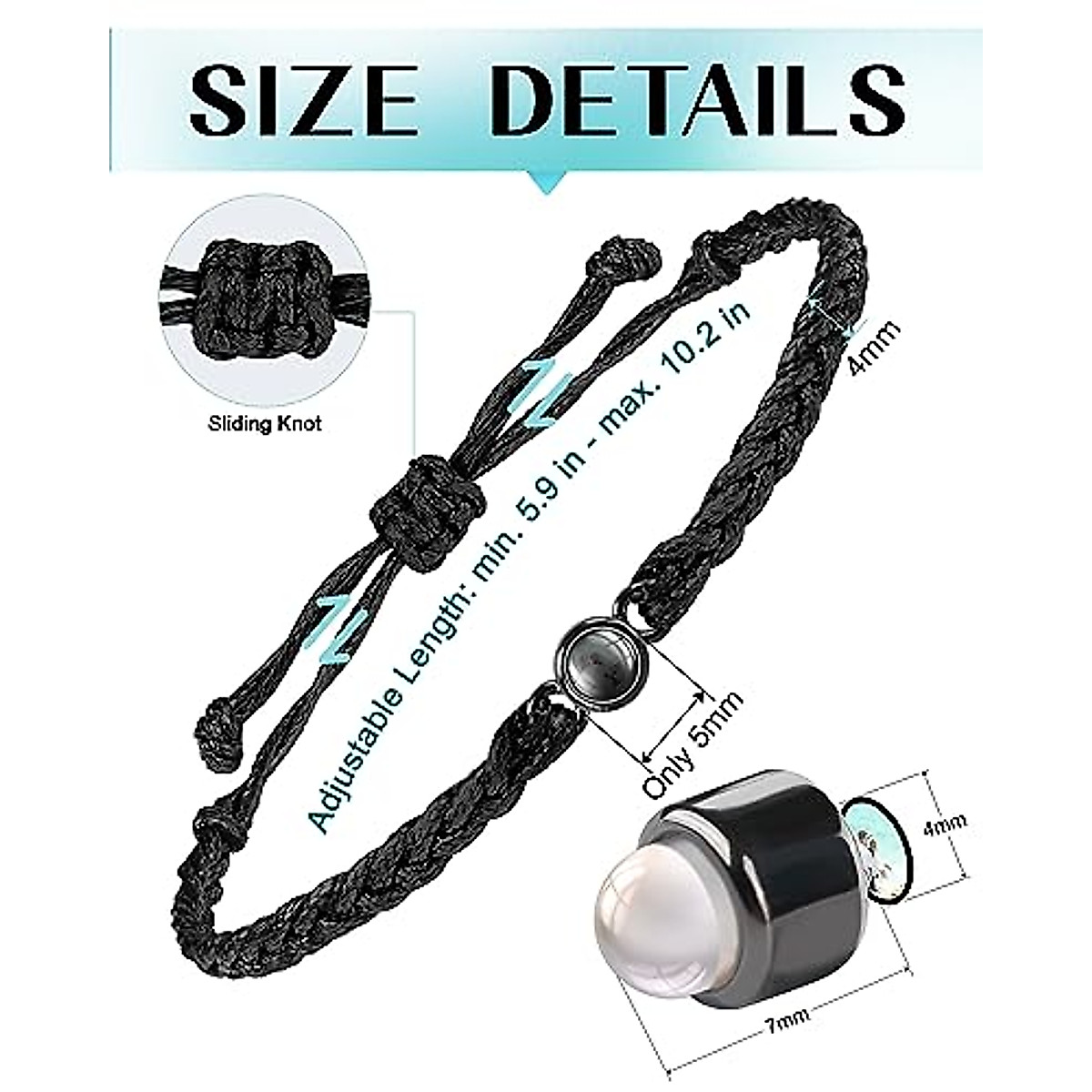 SUPHELPU Custom Bracelets with Picture inside, Customized Projection Bracelets with Personalized Photo, Anniversary Memorial Gifts for Women/Men/Family/Couple/Friend/Dog/Cat