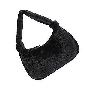 TENDYCOCO Top Handle Satchel Tote Purse with Zipper Fuzzy Handbag Faux Fur Purse for Women