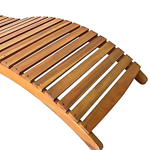 vidaXL Patio Lounge Chair, Outdoor Chaise Lounge Chair, Folding Sunlounger, Sunbed for Backyard Poolside Porch Balcony Lawn, Solid Acacia Wood