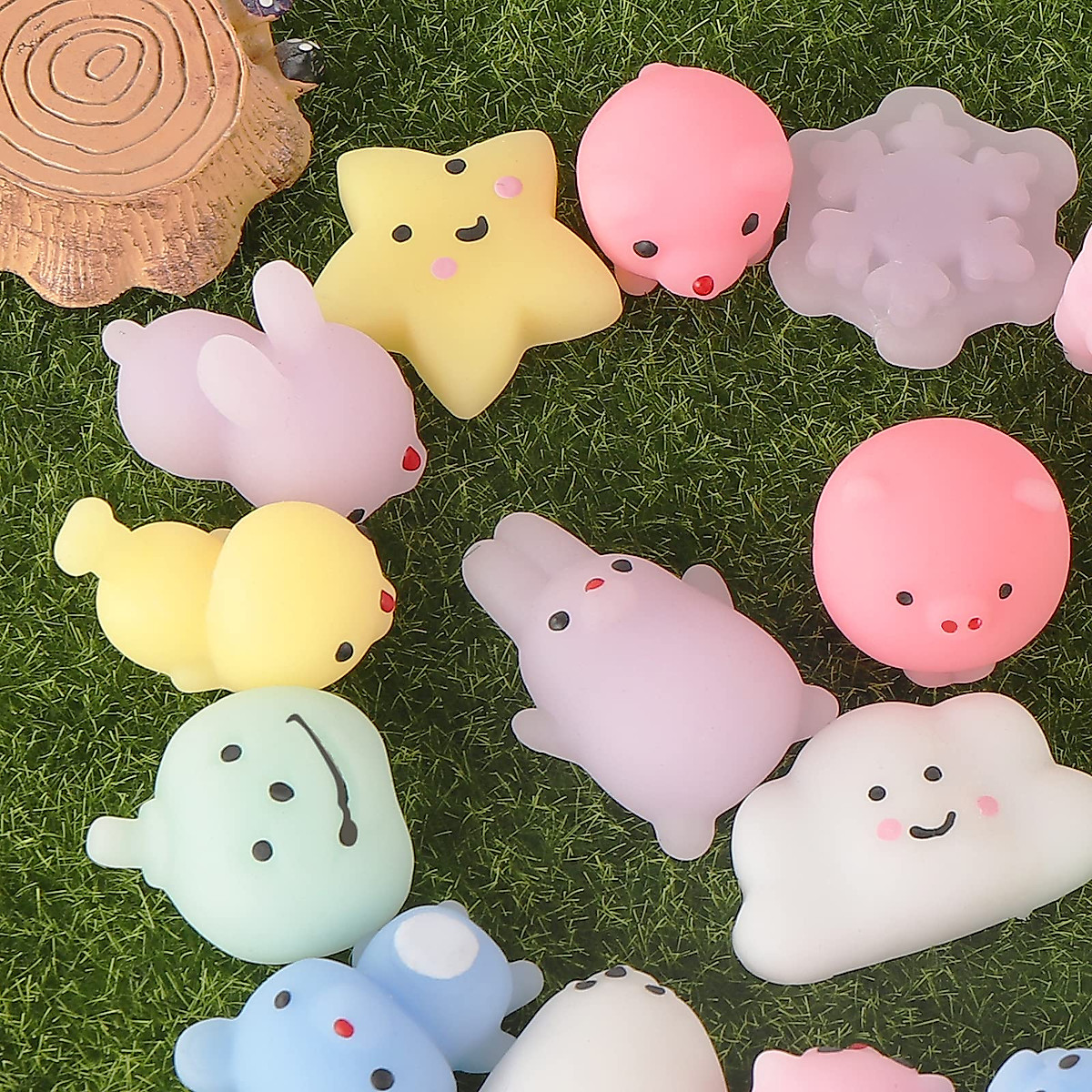 24 PCS Squishy Toys Mochi Party Favor for Kids Gift Prizes for Kids Classroom Desk Pets Birthday Easter Christmas Goodie Bag Random Animal