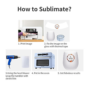 Craft Express 10 OZ Sublimation Glass Wine Tumblers Cups Frosted-Stemless Wine Glasses-Perfect for Sublimation Oven Crafting-Set of 4