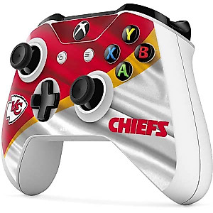 Skinit Decal Gaming Skin compatible with Xbox One S Controller - Officially Licensed NFL Kansas City Chiefs Design