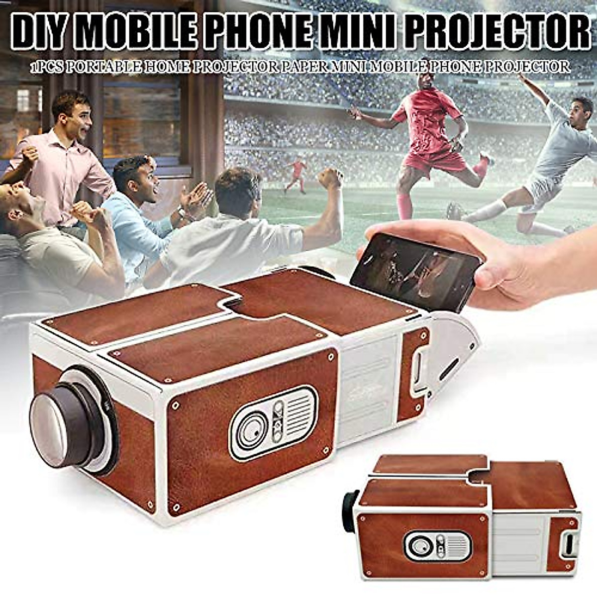 Duomu Mini Projector Smartphone Projector Create A Small Home Theater Portable Phone Projector Size of 8x14.5cm /3.2 x 5.7 Inches