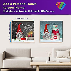 OFRKE 2-Piece Christmas Diamond Painting Kits for Adults,Gnomes Diamond Art Full Drill Round Gem Art 5D Diamond Dots Suitable Home Wall Decor 12"x12"