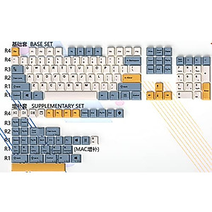 145 Apricot Yellow Dye-Sub Mac Keycaps Thick PBT Cherry Profile Key caps for TKL 61 64 68 75 87 96 104 108 GMMK MX Mechanical Keyboard