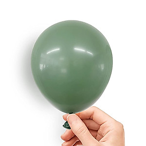 CYMYLAR 100Pcs 5 inch Eucalyptus Sage Green Balloon Olive Green Latex Balloons Bouquet for Women Men Birthday Baby Shower Wedding Bridal Shower Anniversary Birthday Party Decorations
