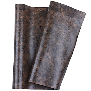 Faux Leather Fabric Soft 12"X53"(30cm x135cm) PU Faux Leather Sheets Suitable for Different Manual DIY Projects (Coffee Color)