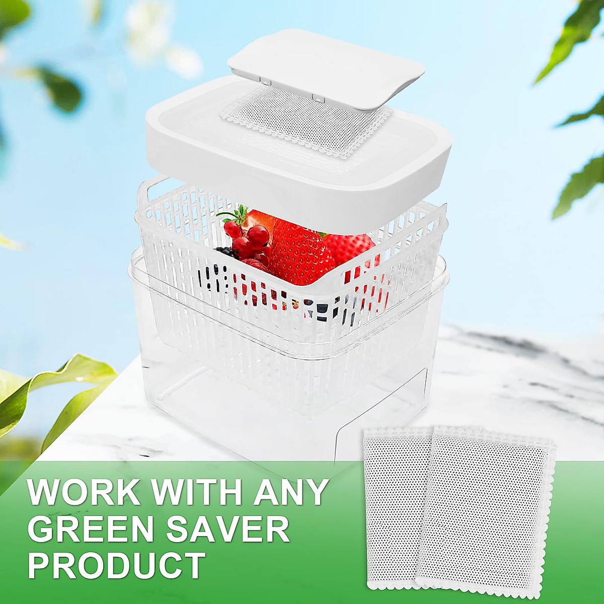 PROKITCHEN Carbon Filter Refills Compatible with OXO Greensaver Produce Keeper & Crisper Inserts, Compatible with Bluapple Produce Saver Balls, Filter Refill Bags, Keep Fresh Packet Refills, 8PCS