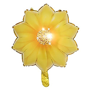 Sunflower Flower Foil Balloons Red Rose Purple Yellow Birthday Party Baby Shower Valentine's Day Wedding Decoration (Sunflower Yellow)