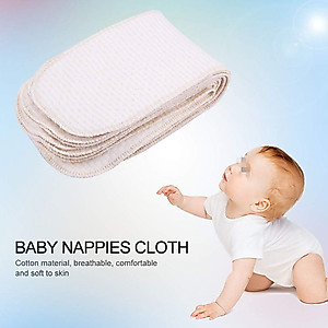 Reusable Cloth Diaper Inserts, 10Pcs Breathable Cotton Baby Nappies Newborn Washable Absorbent Nappy Liners for Babies and Toddlers